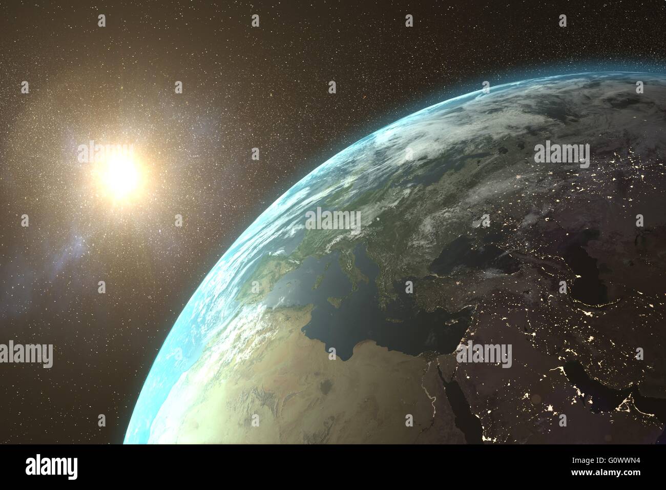 Aerial view of the Earth Stock Photo - Alamy