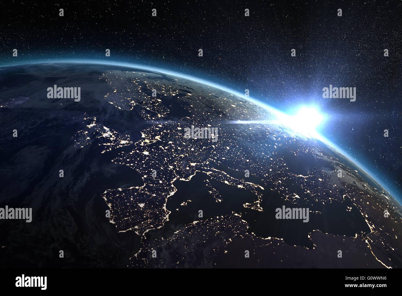 Aerial view of the Earth Stock Photo - Alamy