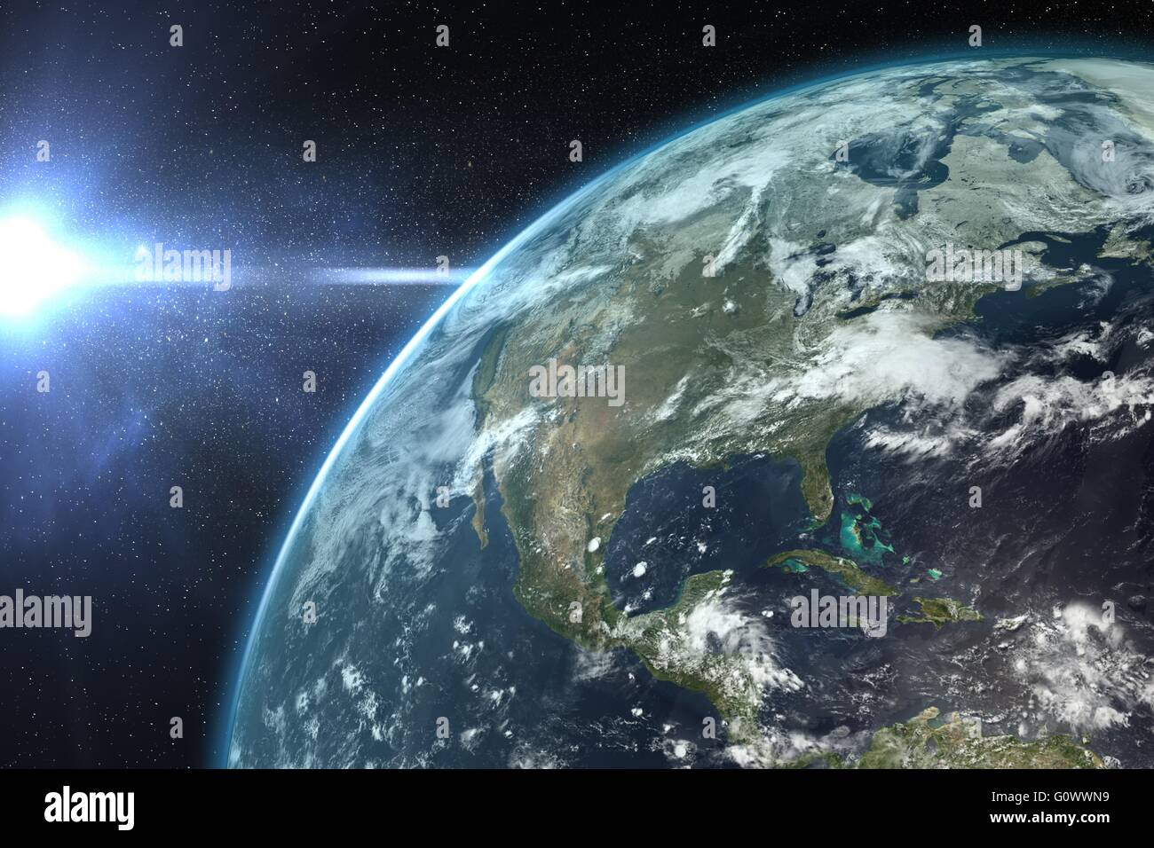 Aerial view of the Earth Stock Photo - Alamy