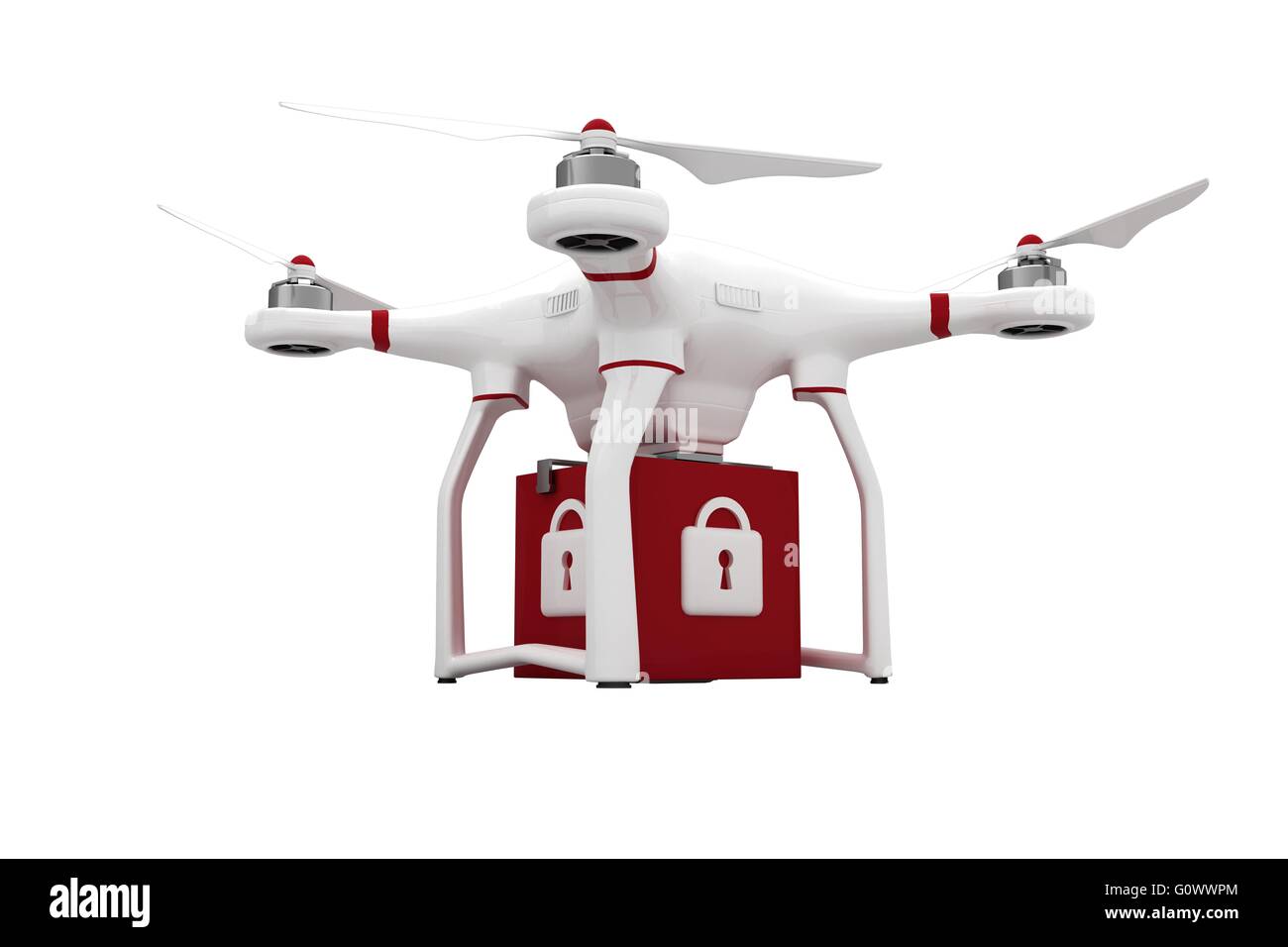A drone bringing a red cube Stock Photo - Alamy