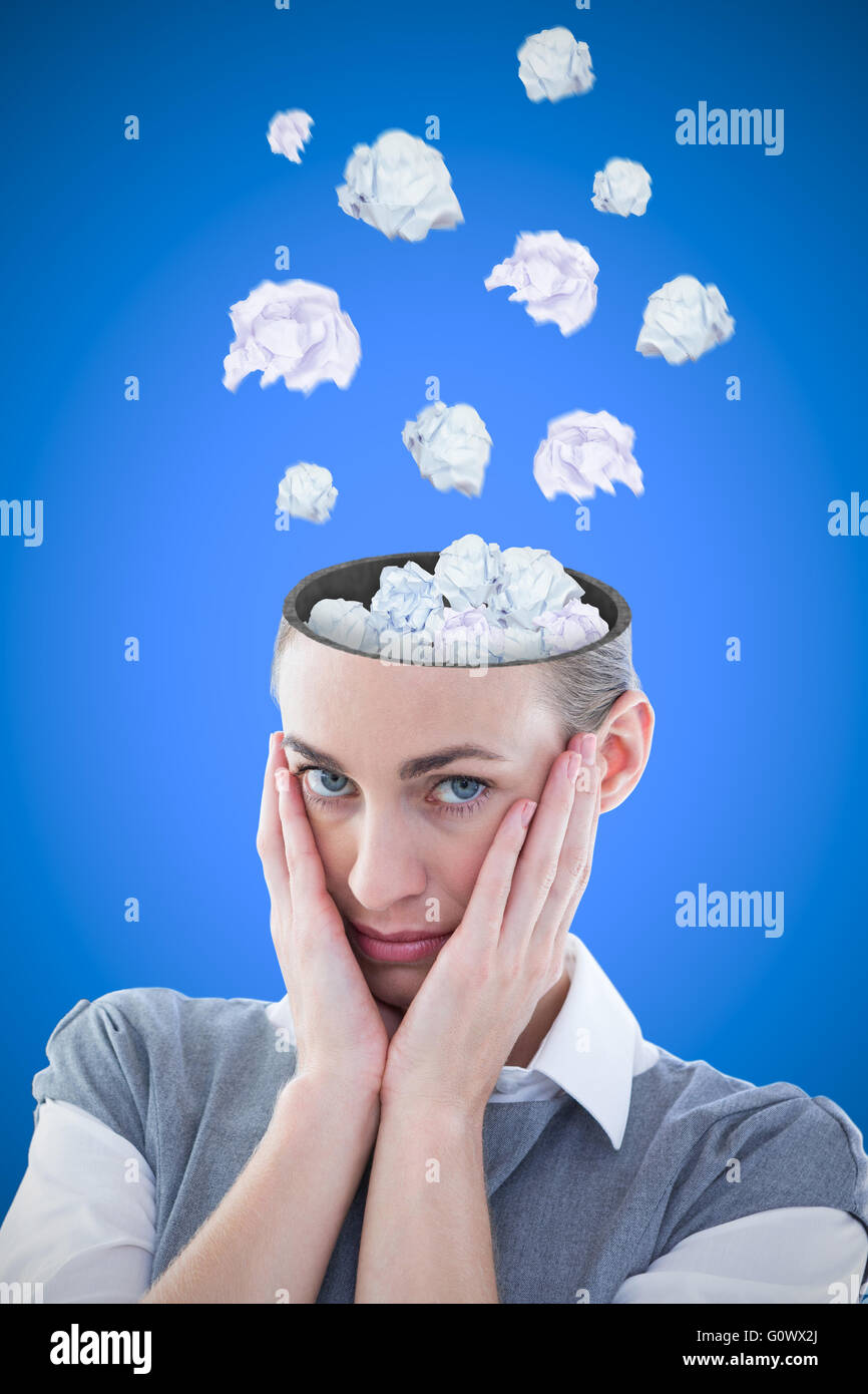 Composite image of business team thinking Stock Photo - Alamy