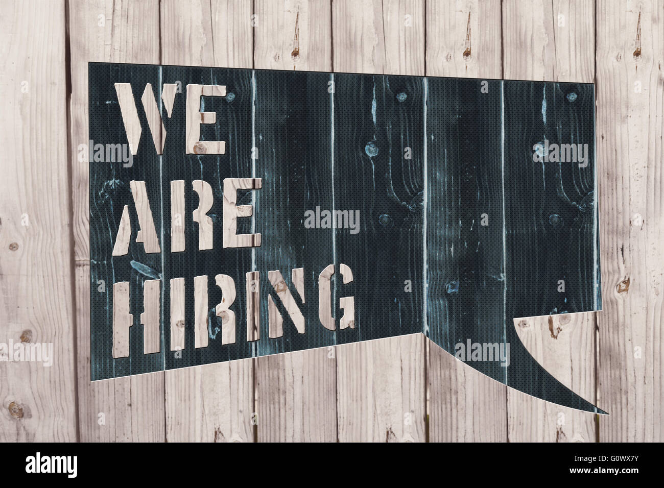 Composite image of we are hiring message Stock Photo - Alamy