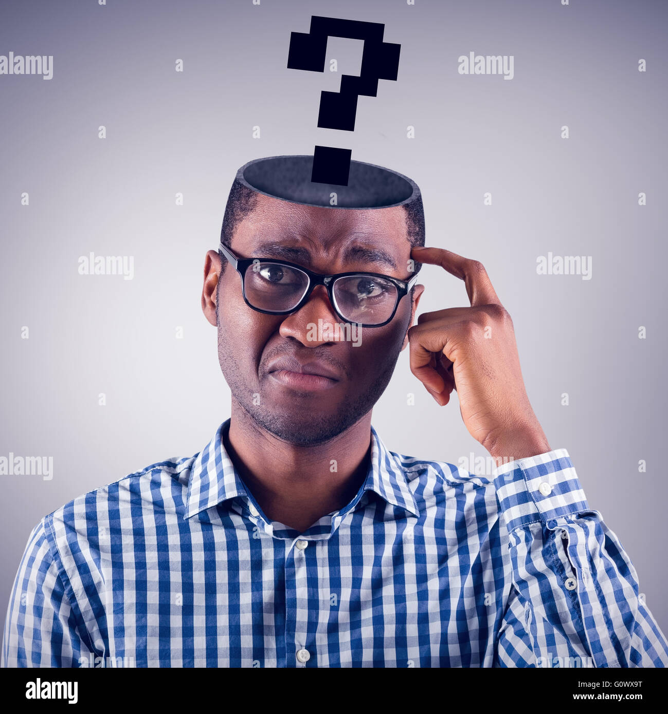 Scratching head question mark hi-res stock photography and images - Alamy