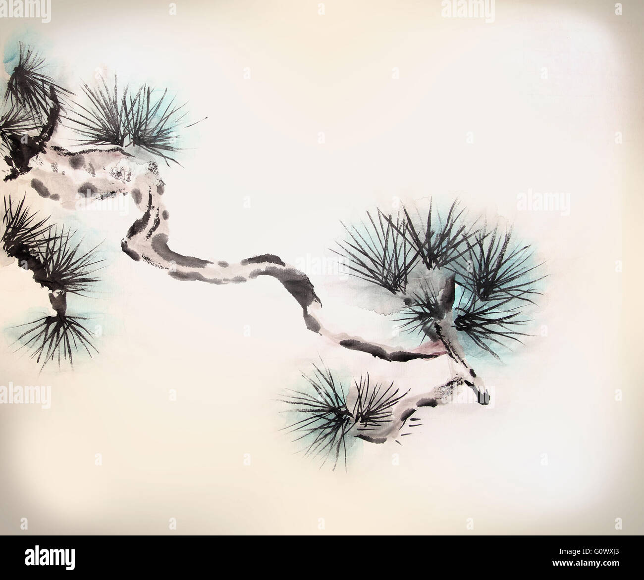 Chinese pine tree painting hi-res stock photography and images - Alamy