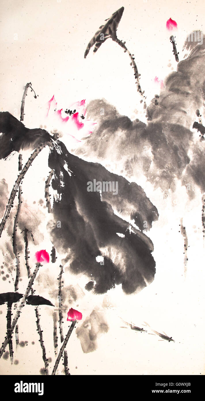 Traditional chinese painting lotus hi-res stock photography and images ...