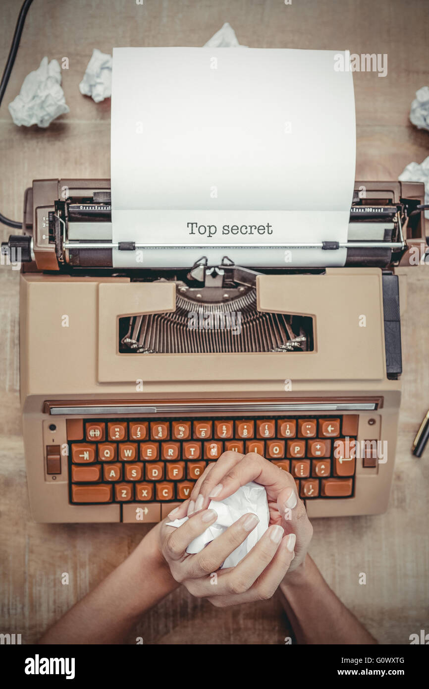 Top secret against above view of old typewriter Stock Photo - Alamy