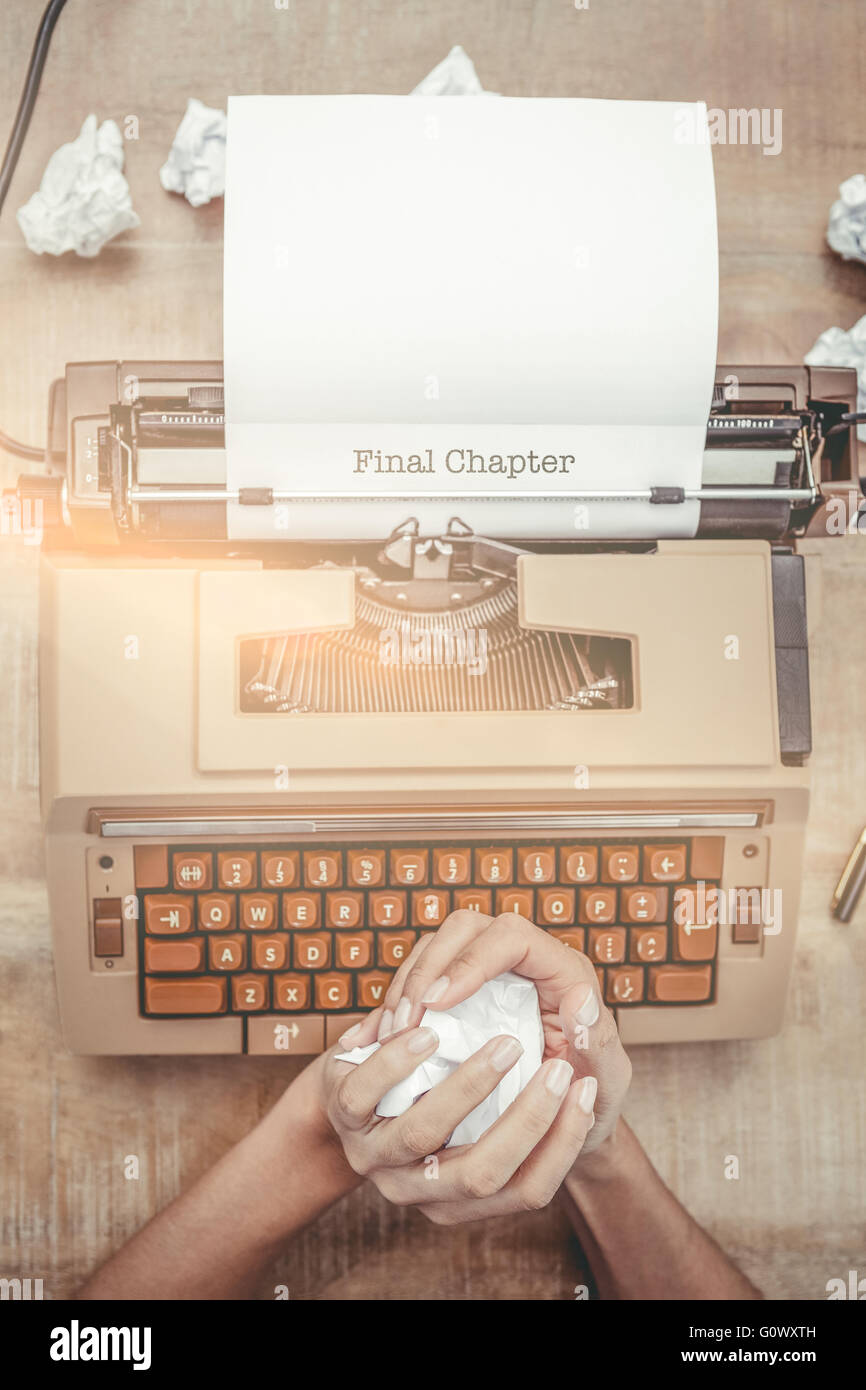 Final chapter against above view of old typewriter Stock Photo - Alamy