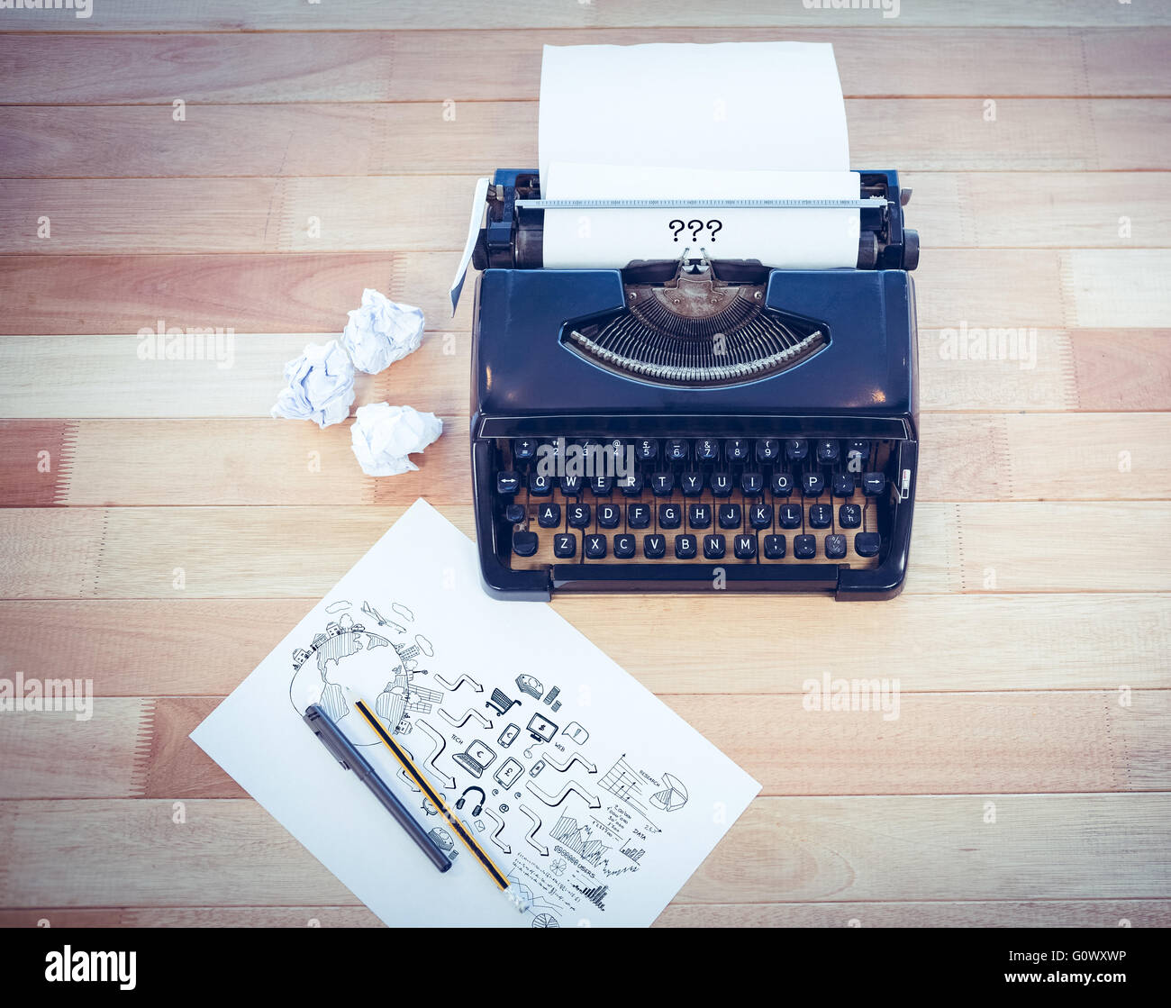 World map in office table hi-res stock photography and images - Alamy