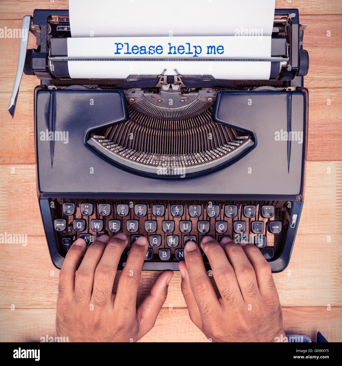 Composite image of please help me message Stock Photo - Alamy