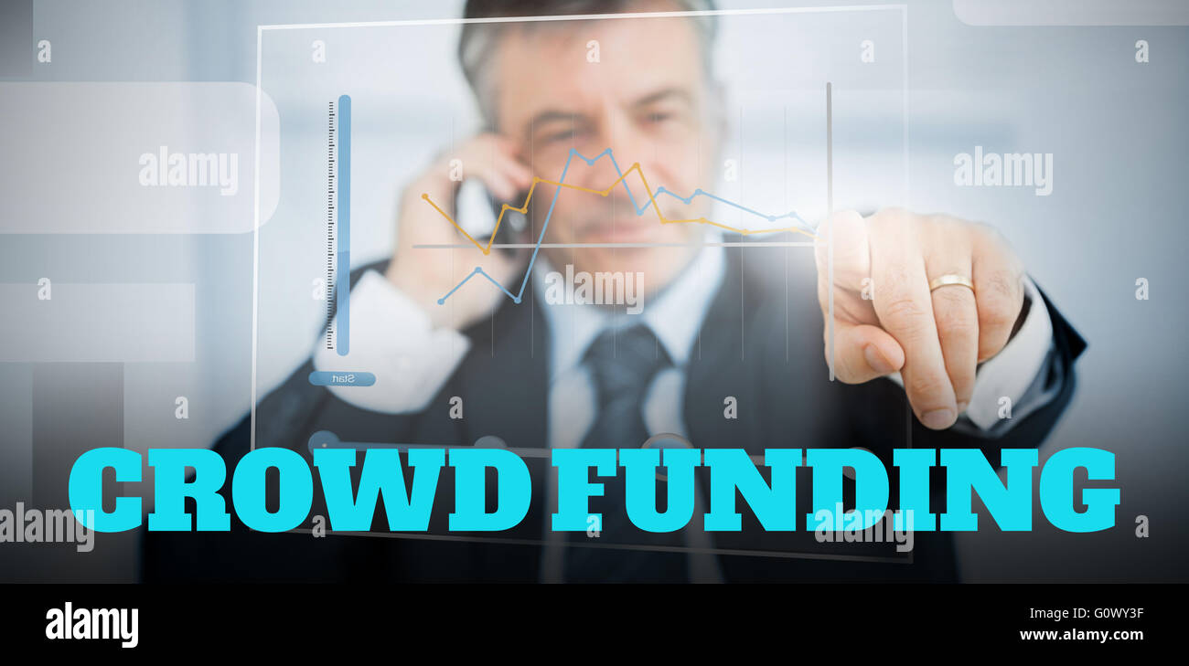 Composite image of the word crowdfunding against white background Stock ...