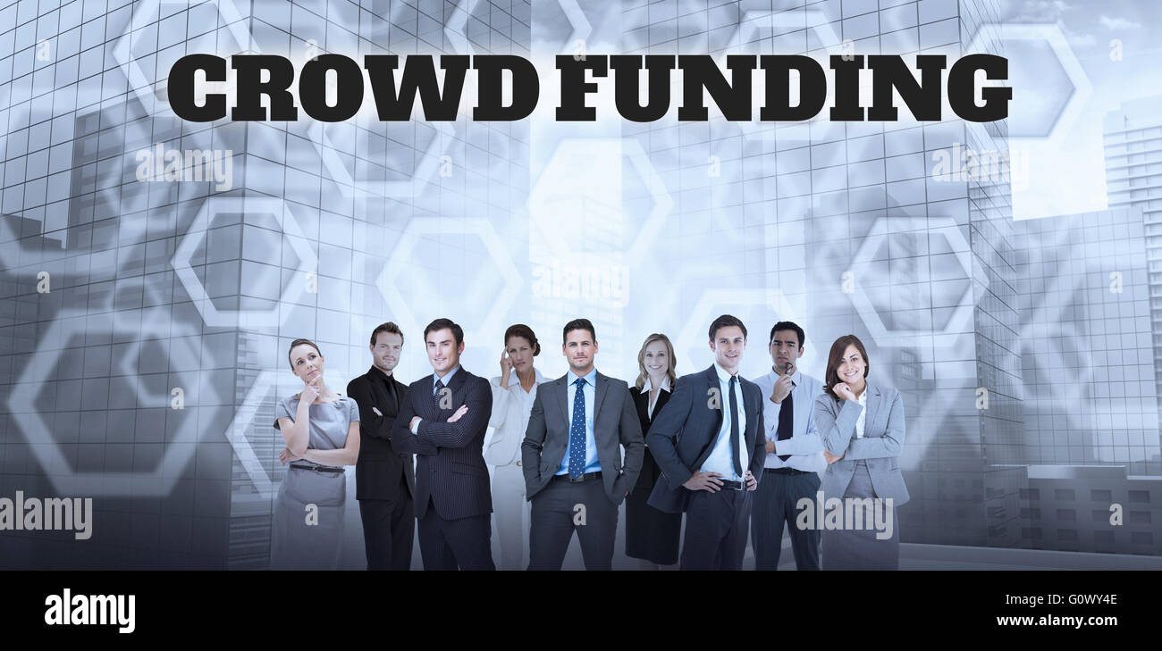 Composite image of the word crowdfunding against white background Stock ...