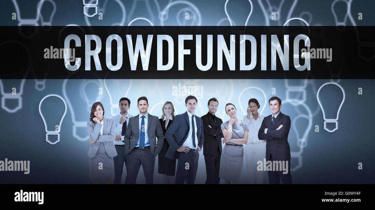 Composite image of the word crowdfunding against white background Stock ...