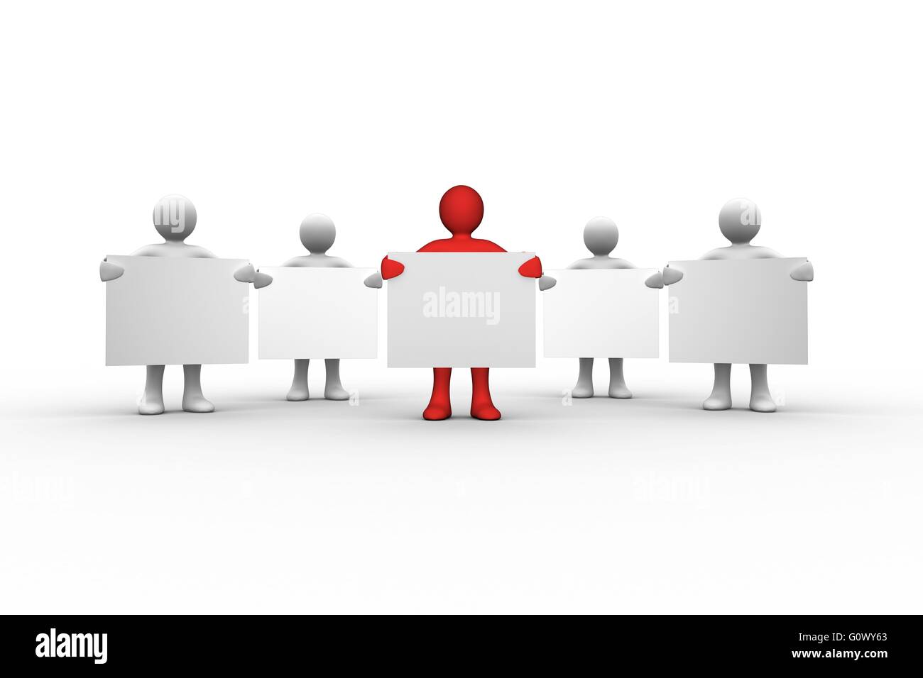 Human forms holding blank billboards Stock Photo - Alamy