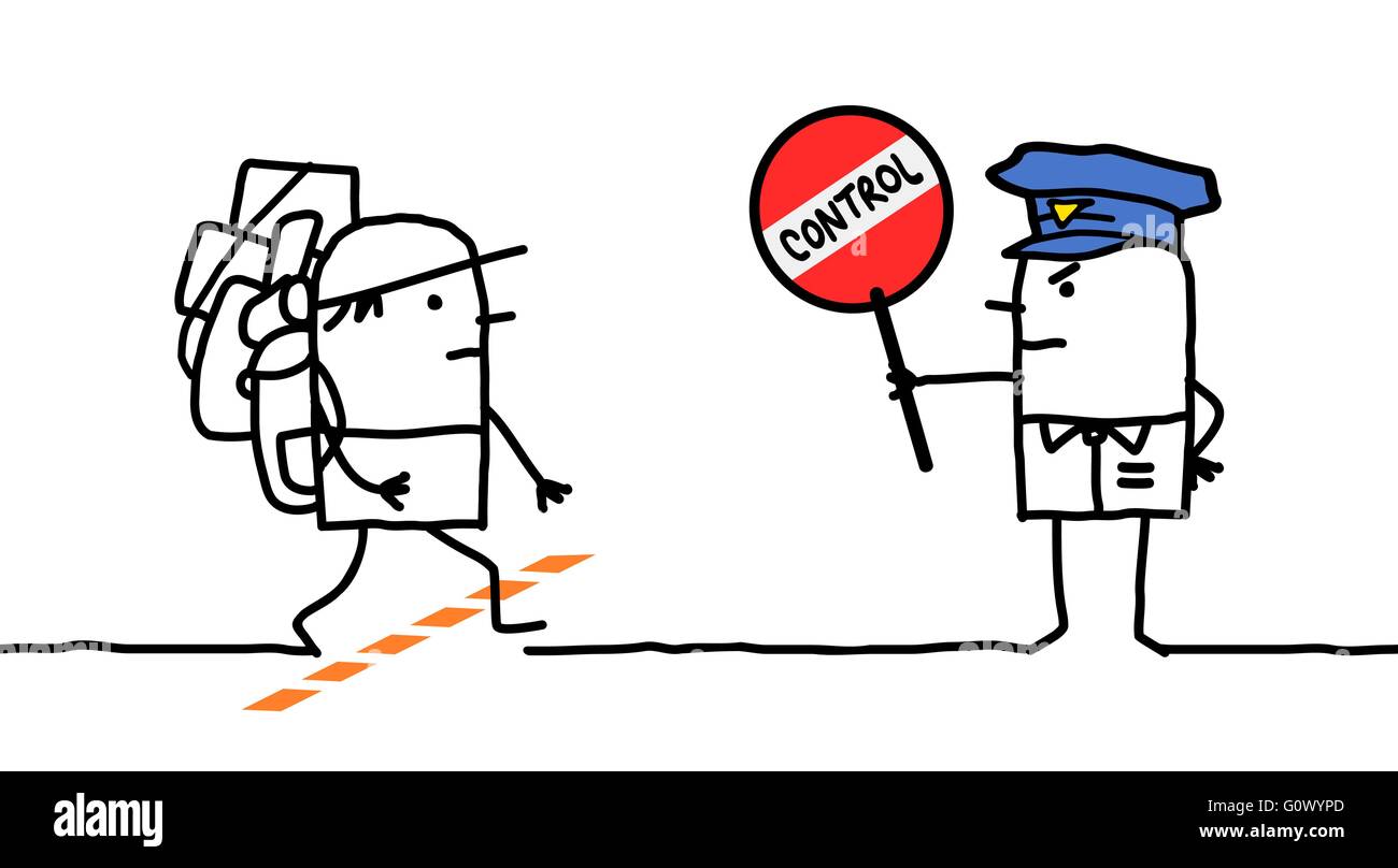 Border crossing line Stock Vector Images - Alamy