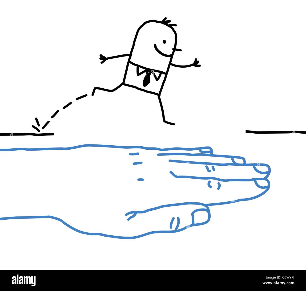 big hand with cartoon character - help Stock Vector Image & Art - Alamy