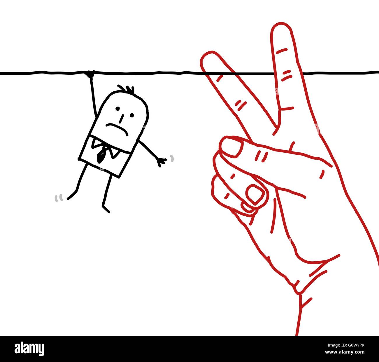 Big hand cartoon character cutting hi-res stock photography and images ...