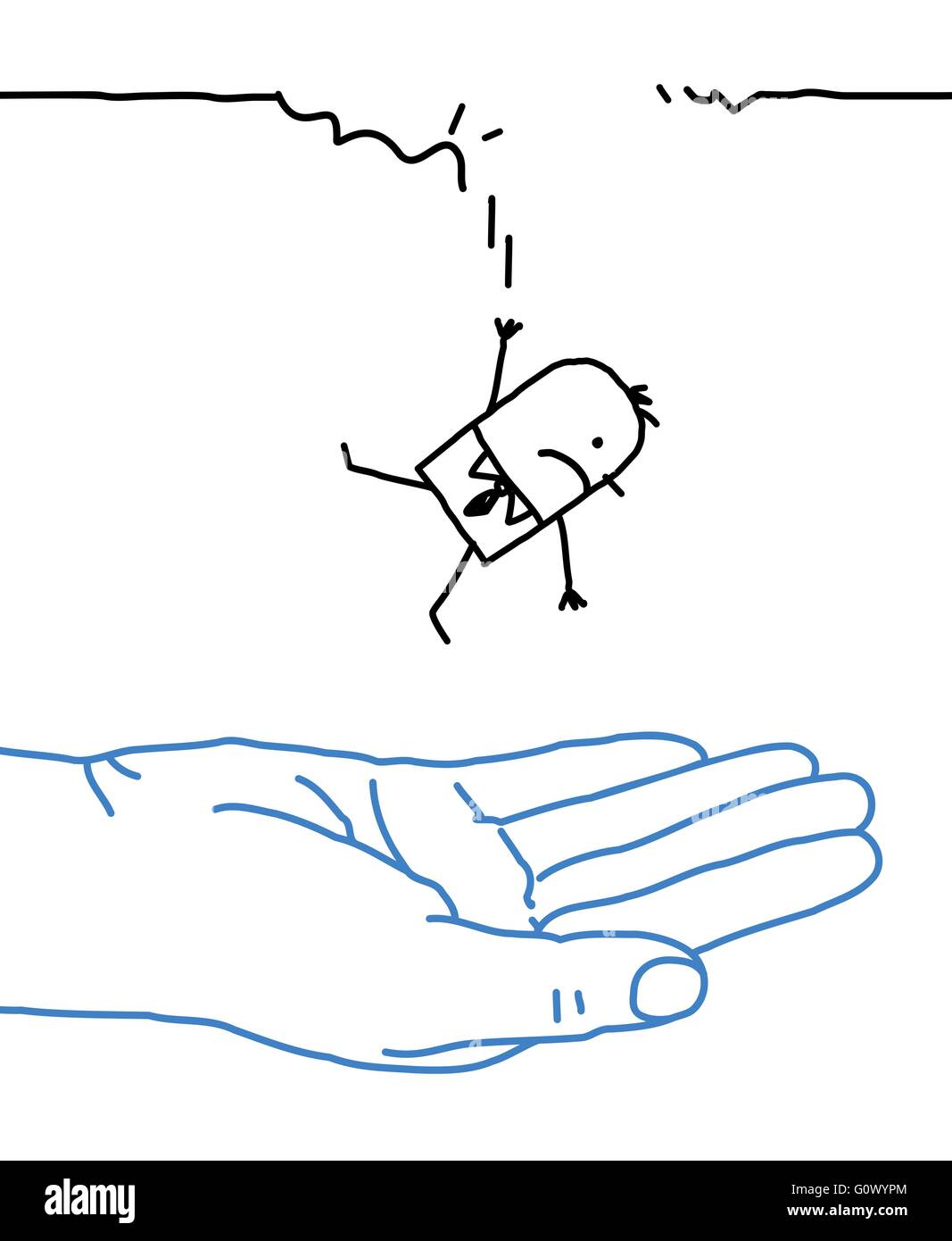 Man falling down drawing Cut Out Stock Images & Pictures - Alamy