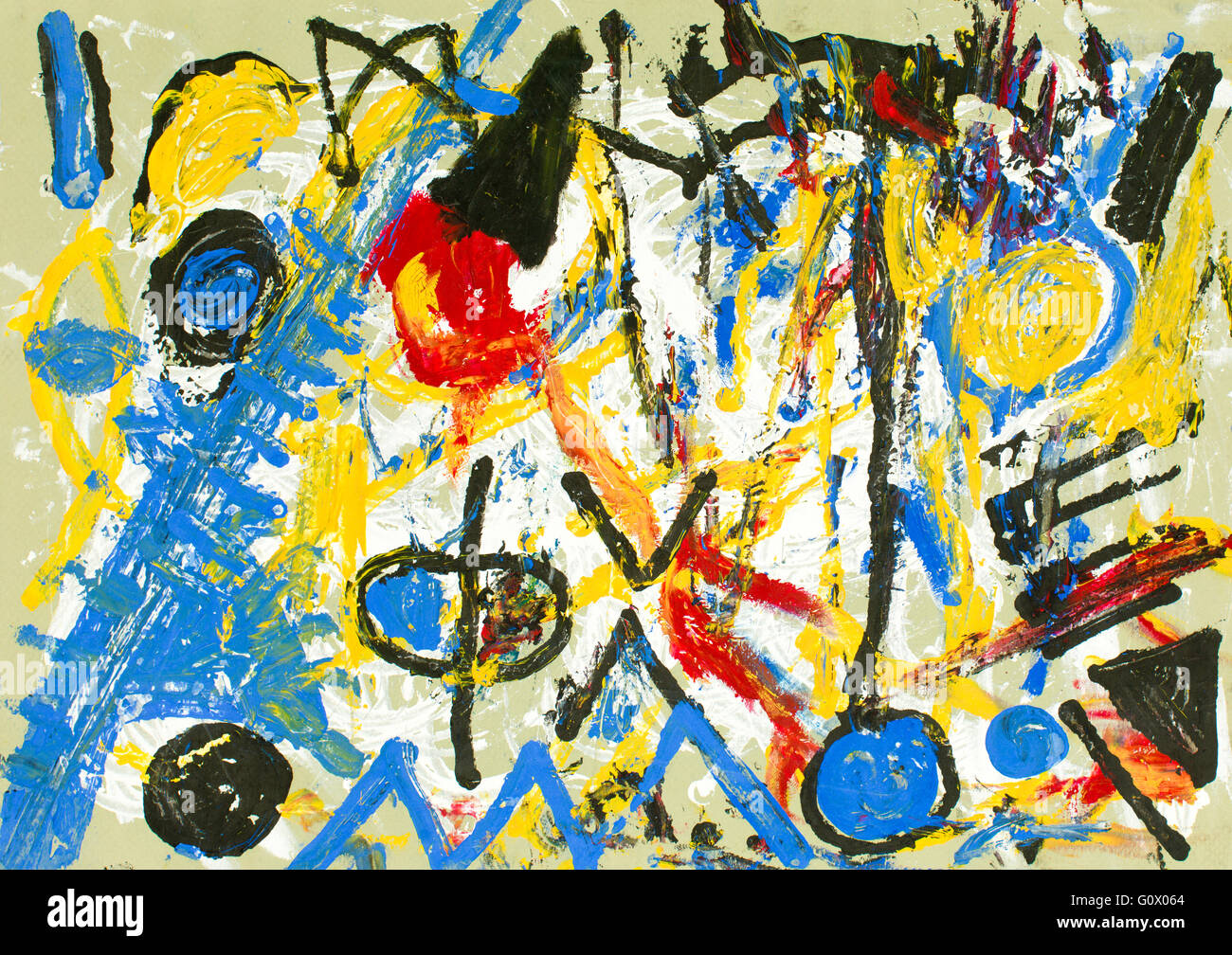 messy colours on cartoon standing for an abstract art Stock Photo - Alamy