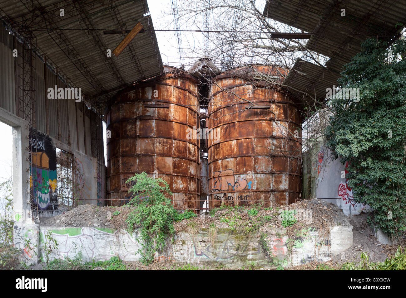 The abandoned industrial area where the limestone was changed in fine ...