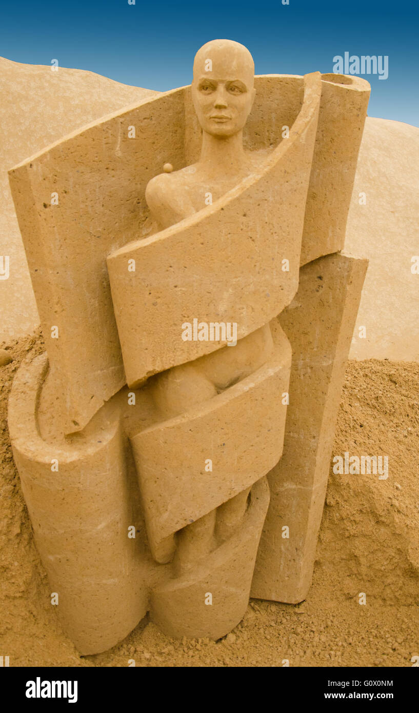 Sand sculpture of the German movie award, a Lola Award Stock Photo - Alamy