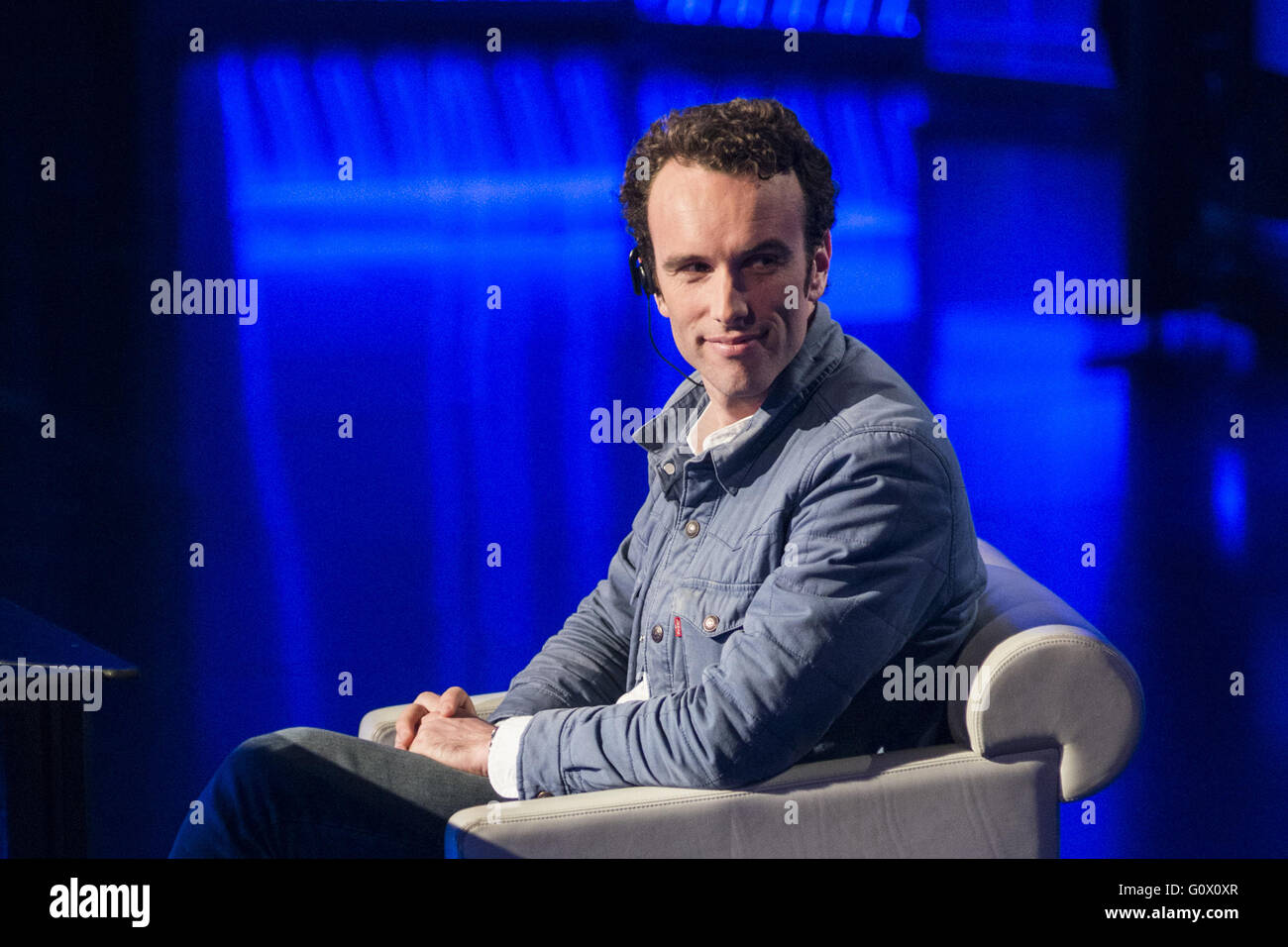 American author Elliot Ackerman appears as a guest on Italian talk show ...