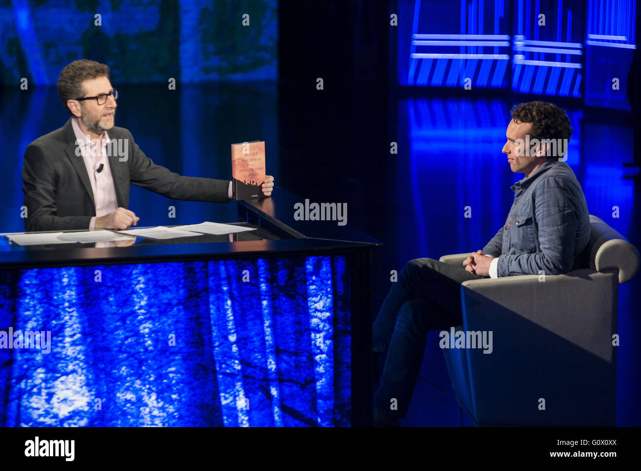 American author Elliot Ackerman appears as a guest on Italian talk show ...