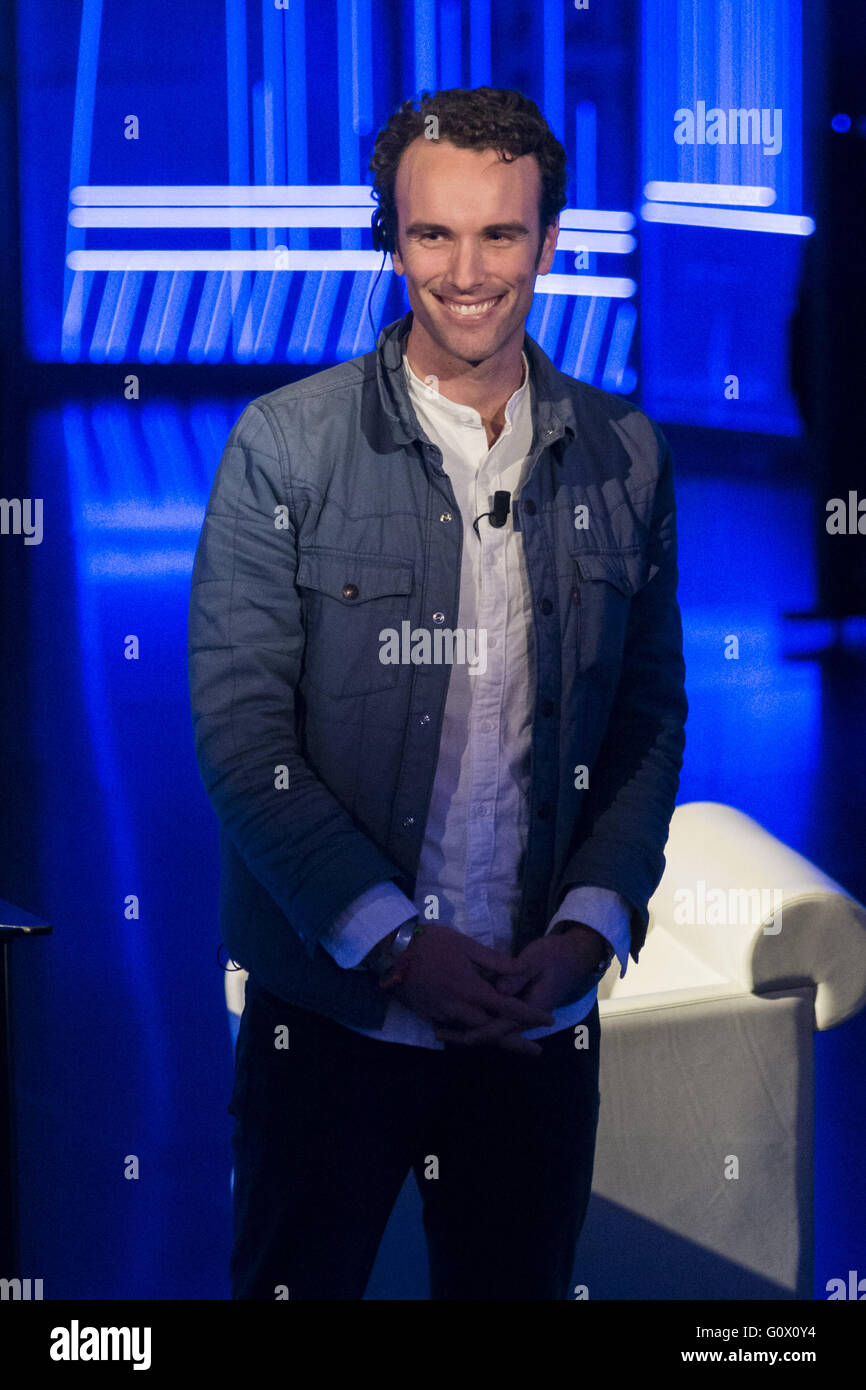 American author Elliot Ackerman appears as a guest on Italian talk show ...