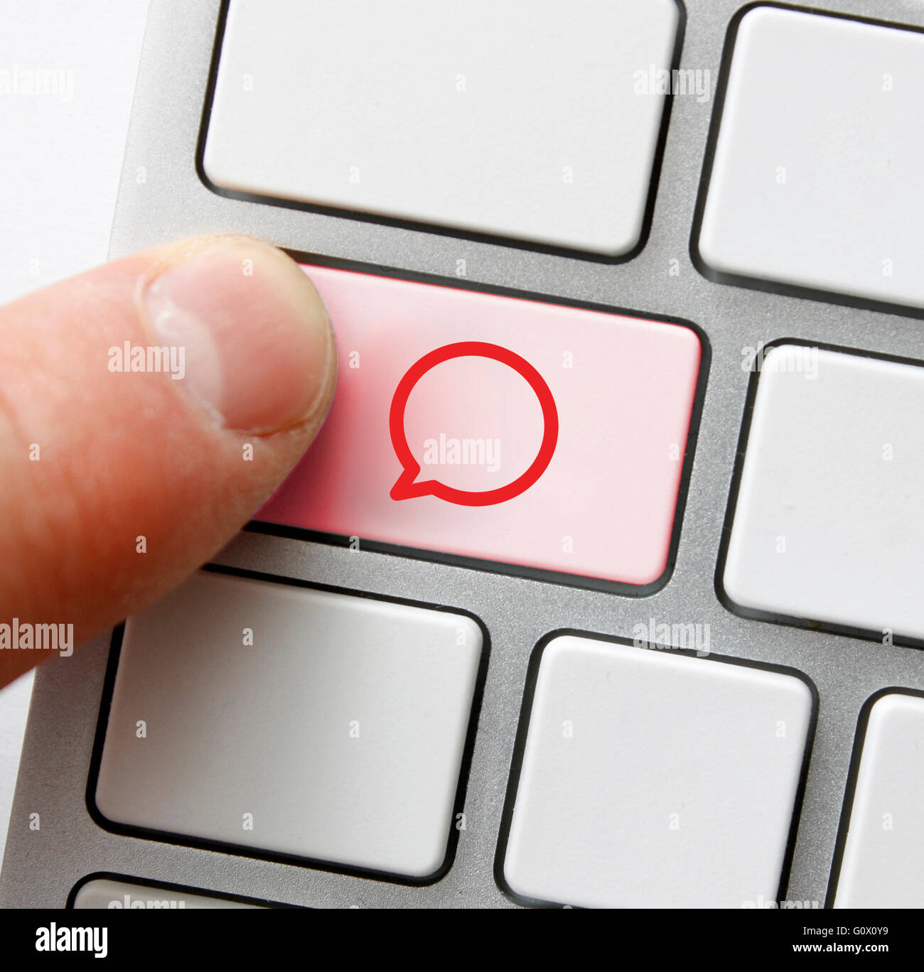 Chat key on keyboard Stock Photo - Alamy