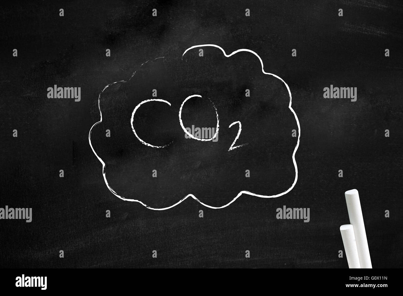 CO2 written on a blackboard Stock Photo - Alamy