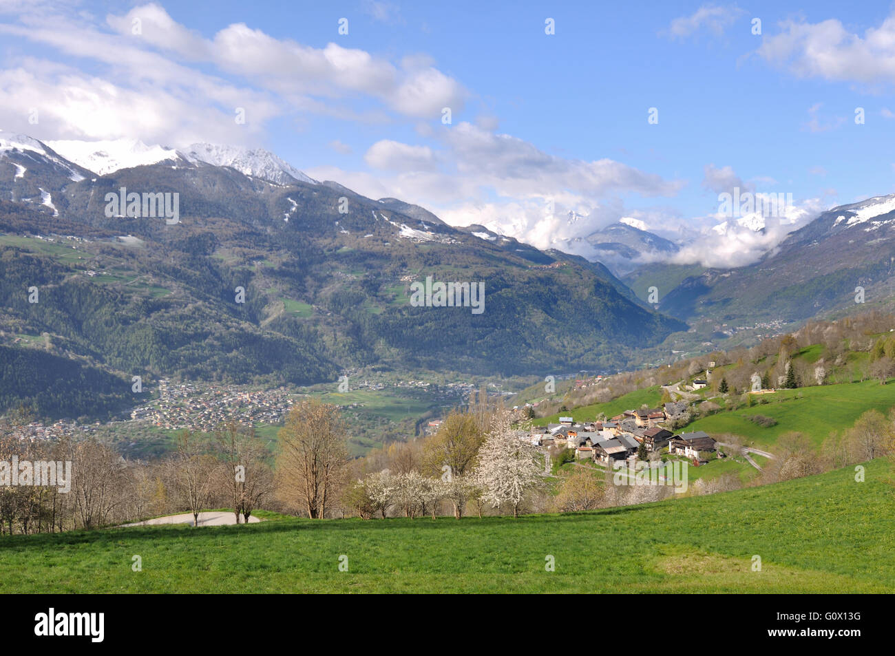 villages in a valley in Savoy Stock Photo - Alamy