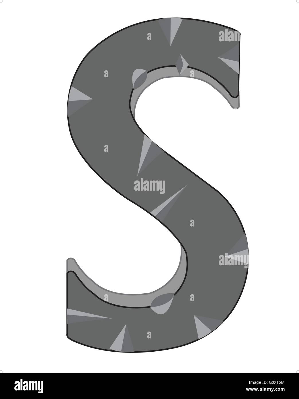 Letter from stone on white background is insulated Stock Vector Image ...