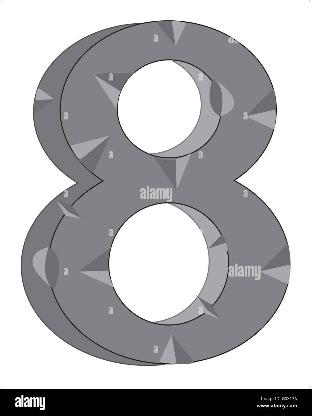 Decorative numeral eight on white background is insulated Stock Vector ...