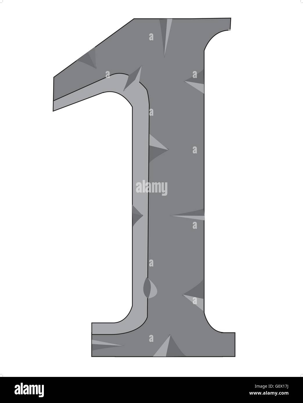 Cyfra one of the stone on white background is insulated Stock Vector ...