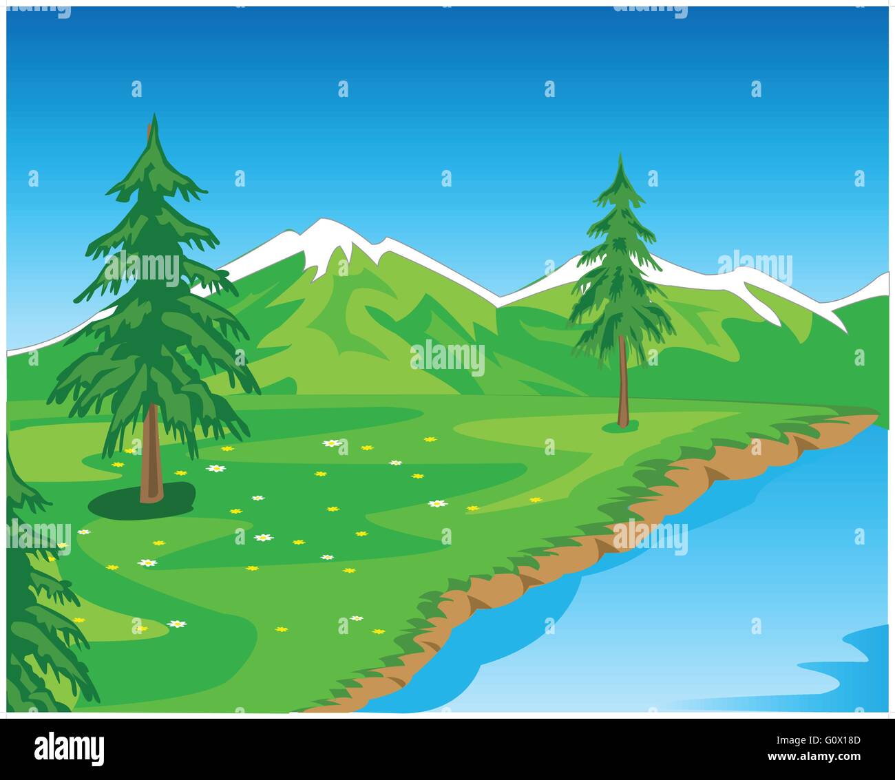 The Beautiful year landscape seeshore.Vector illustration natures Stock ... The Beautiful year landscape seeshore.Vector illustration natures Stock ...