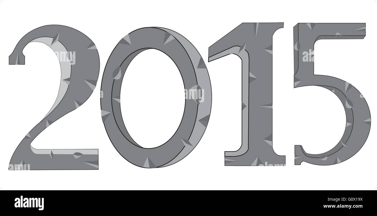 The Decorative numerals year 2015 from stone.Vector illustration Stock ...