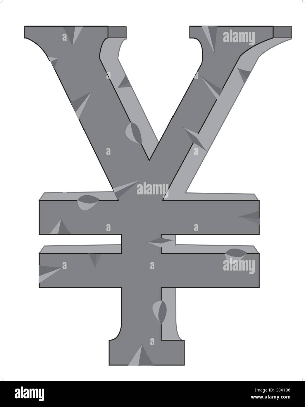 Sign Japanese Yen from stone on white background Stock Vector Image ...