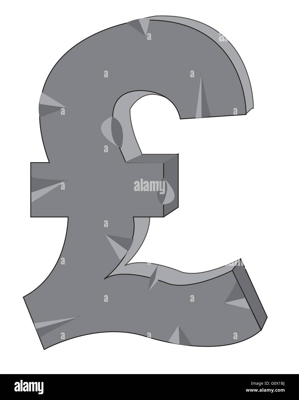 Sign pound sterling from stone on white background Stock Vector Image ...