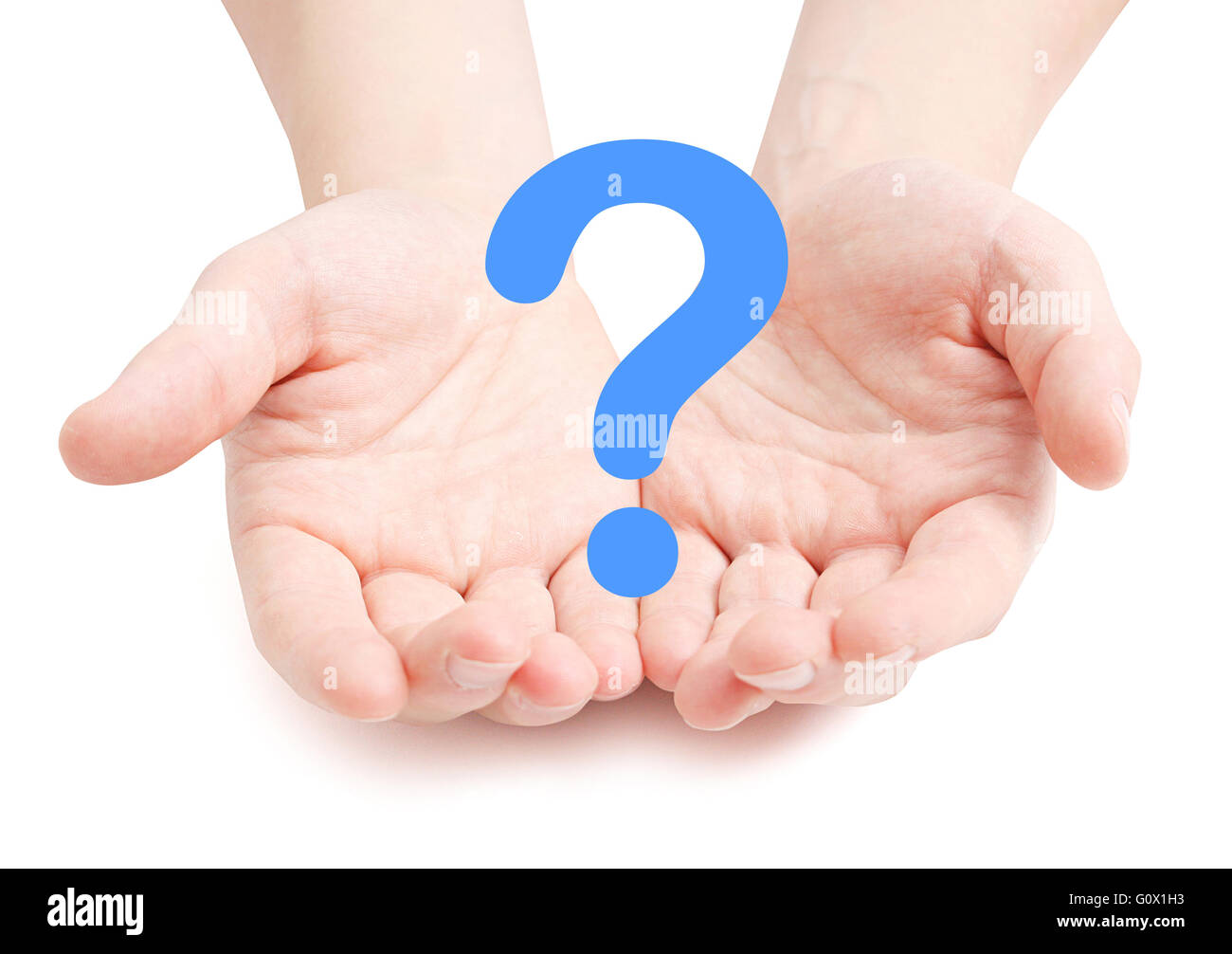 A questionmark carried in someones hands Stock Photo - Alamy
