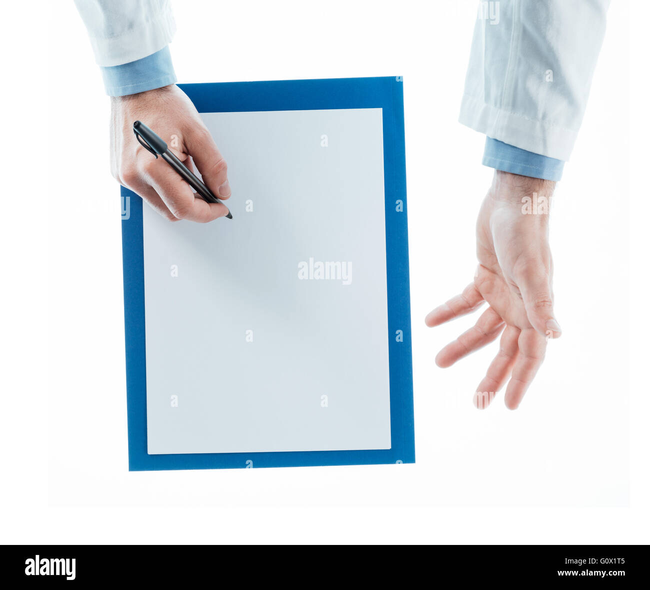 Doctor insurance writing hospital Cut Out Stock Images & Pictures - Alamy