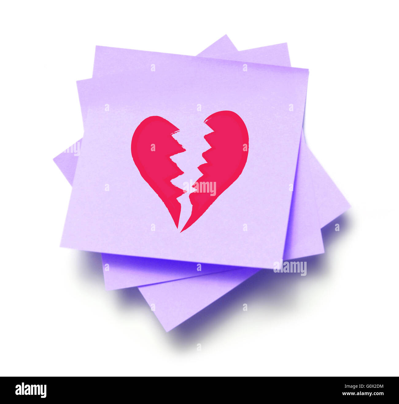Broken heart written on a note Stock Photo - Alamy