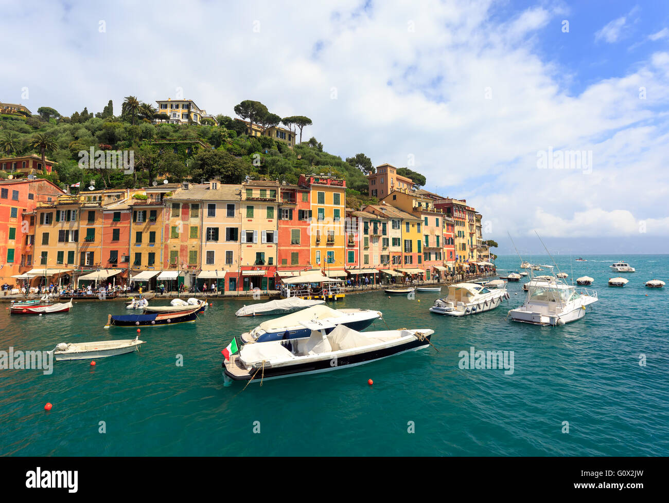 Colorful harbor of Portofino village. Azure Bay Stock Photo - Alamy