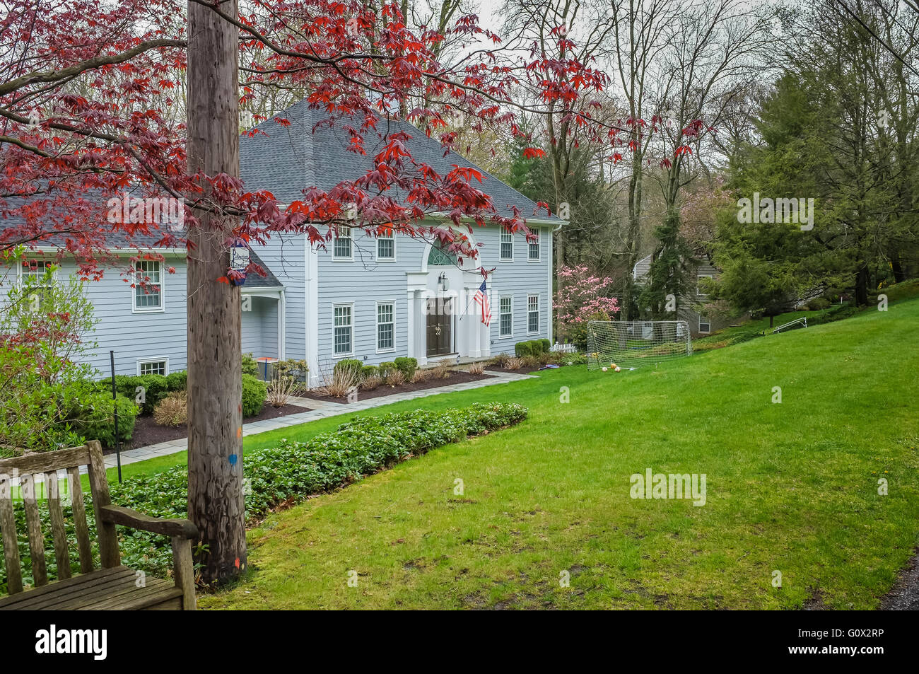 A typical American colonial style home in the Hudson Valley area of New ...