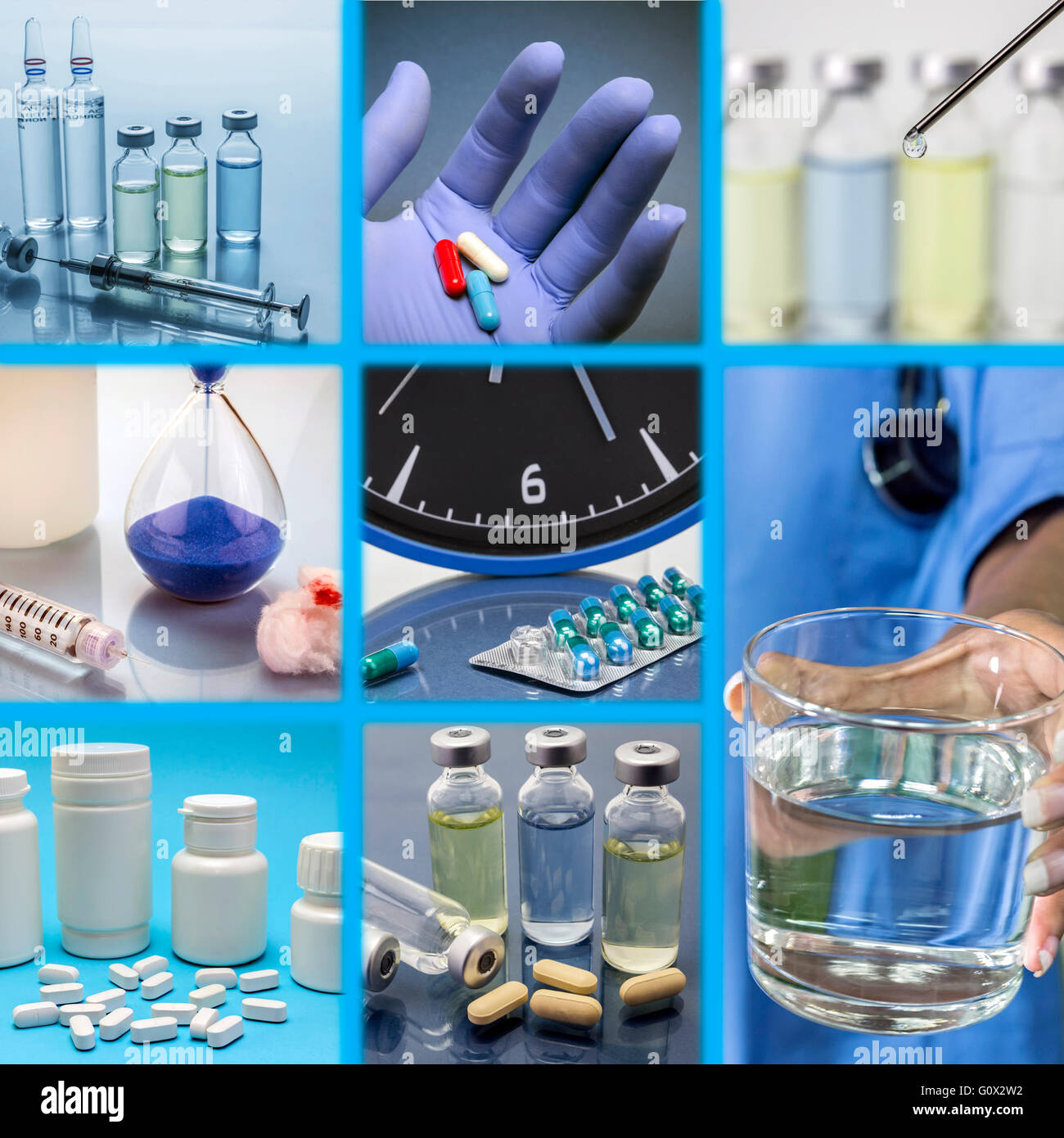 Medicine collage, concept healtcare Stock Photo - Alamy