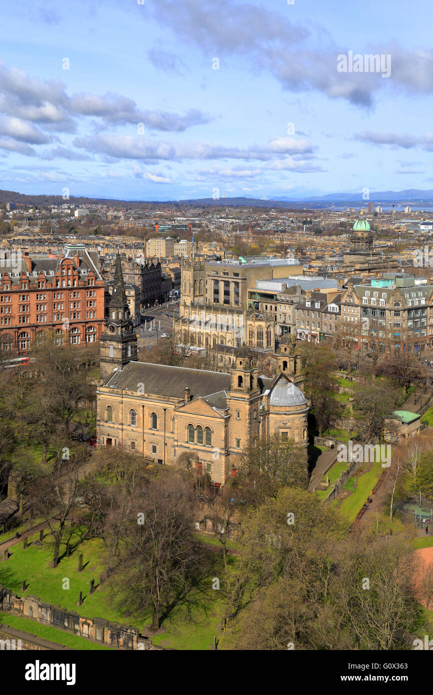 St Cuthbert's Church from the Castle, Edinburgh, Scotland, UK Stock ...