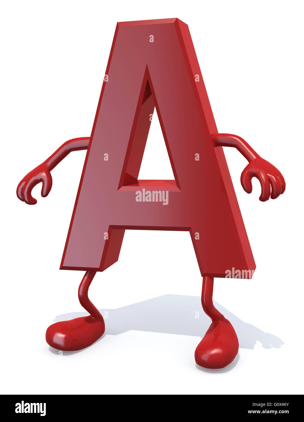 letter with arms and legs posing, isolated on white 3d illustration ...