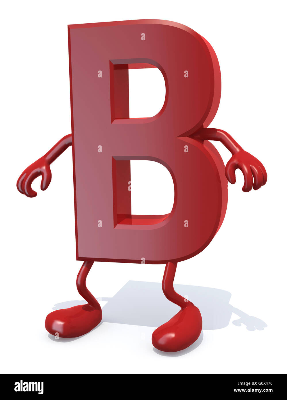 letter with arms and legs posing, isolated on white 3d illustration ...