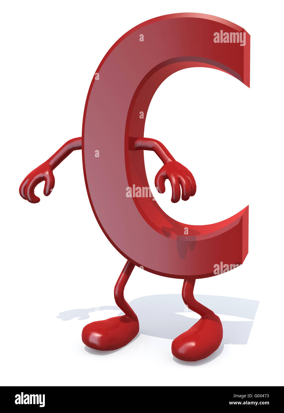 letter with arms and legs posing, isolated on white 3d illustration ...