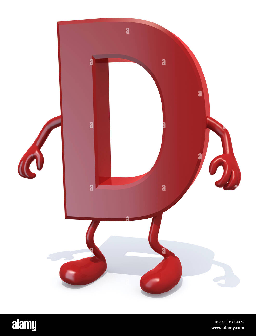 letter with arms and legs posing, isolated on white 3d illustration ...