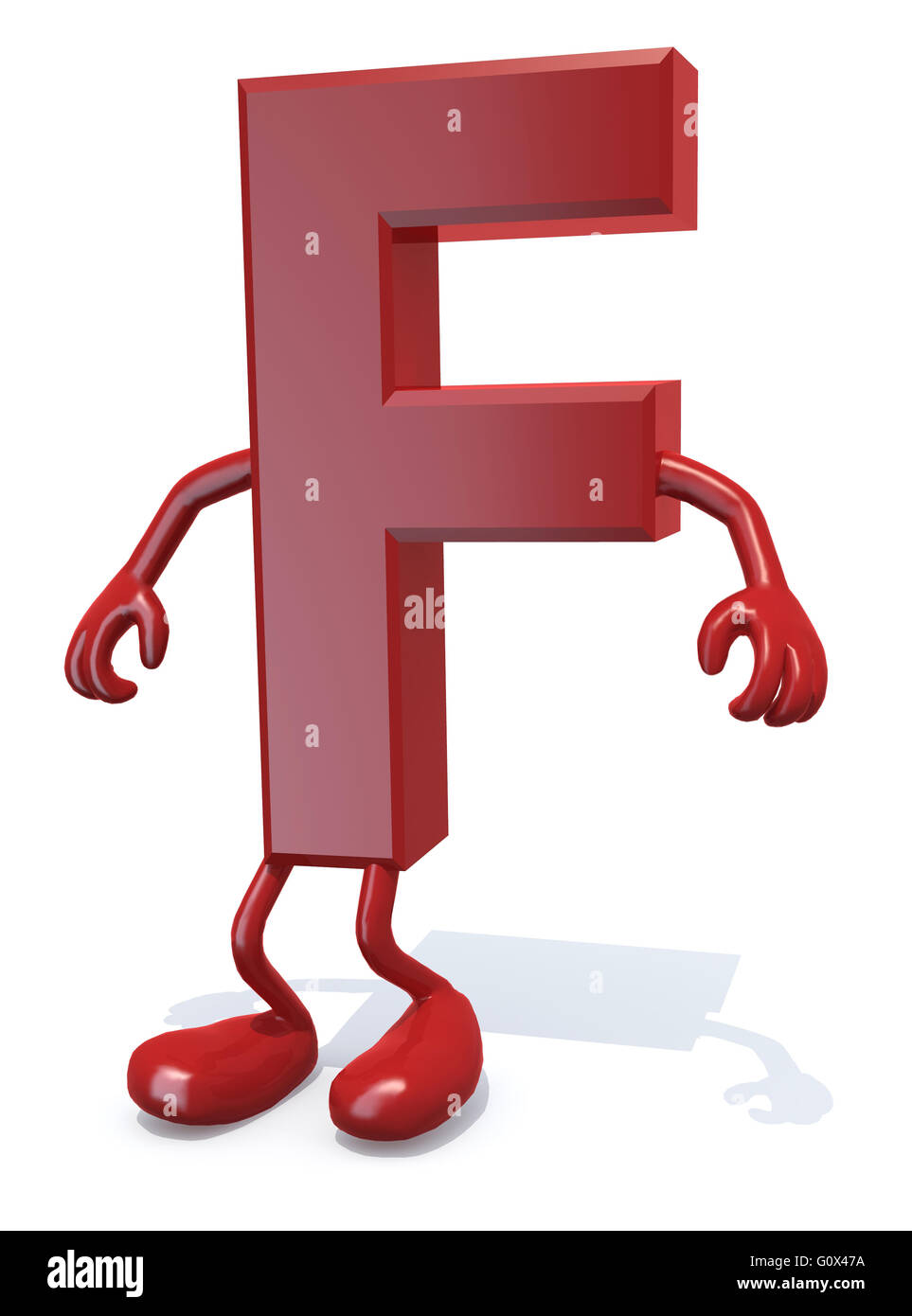 letter with arms and legs posing, isolated on white 3d illustration ...