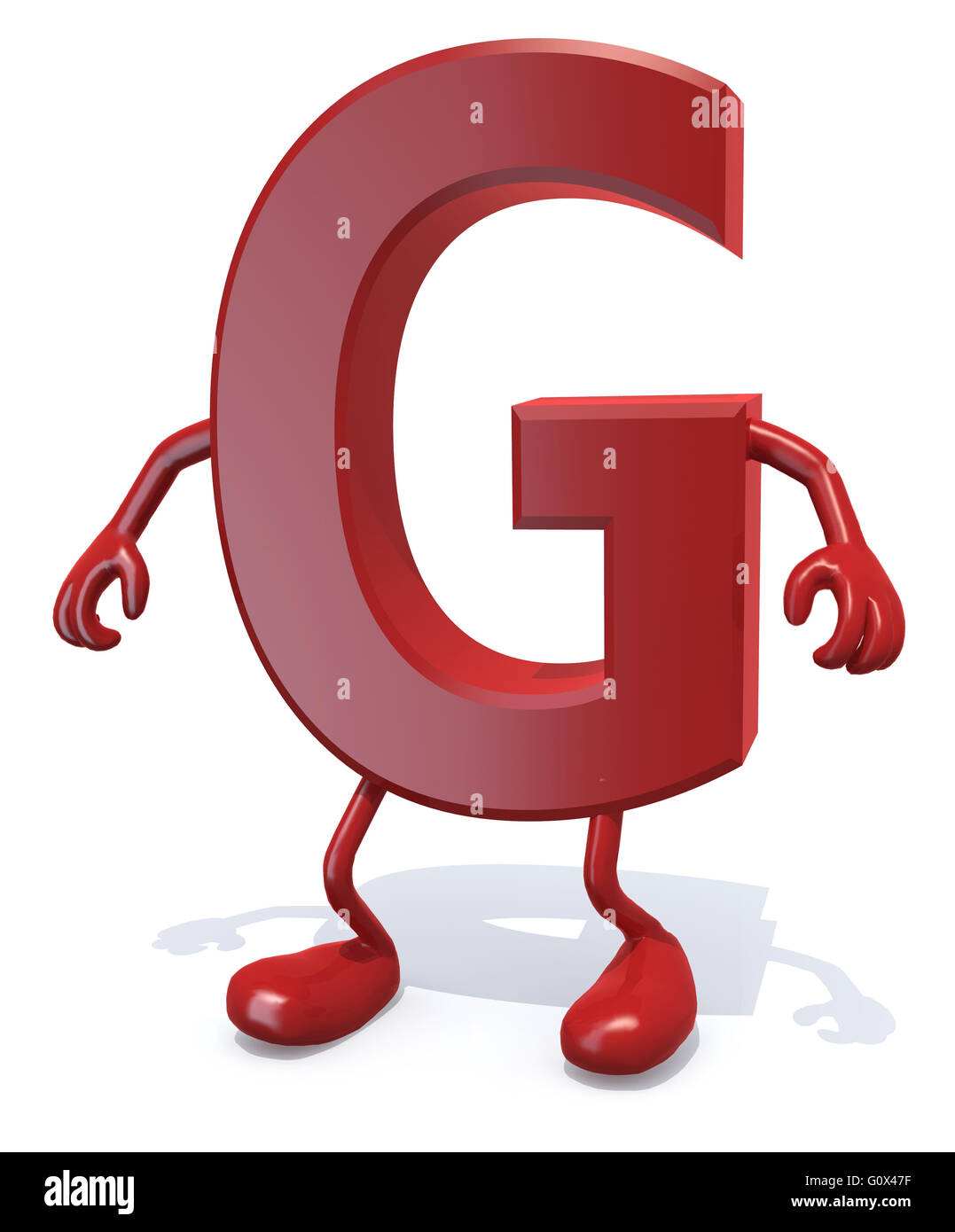letter with arms and legs posing, isolated on white 3d illustration ...